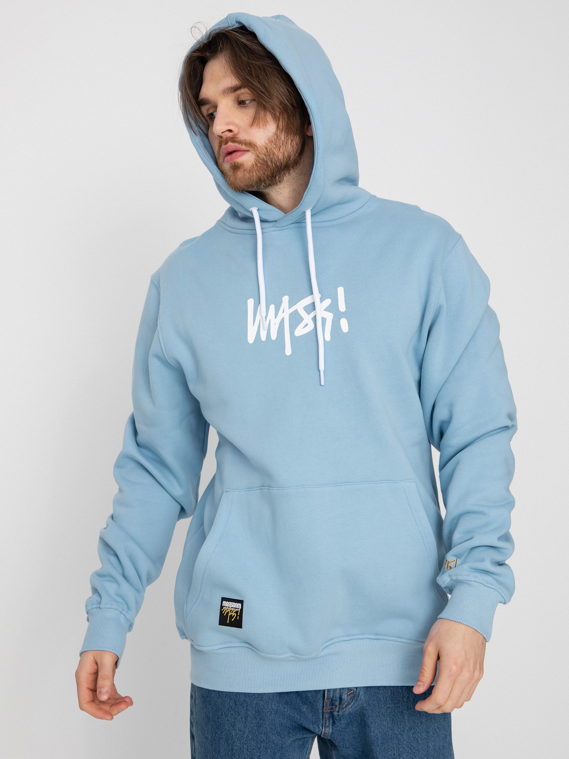 Hanorac MassDnm Signature Medium Logo - albastru (light blue)